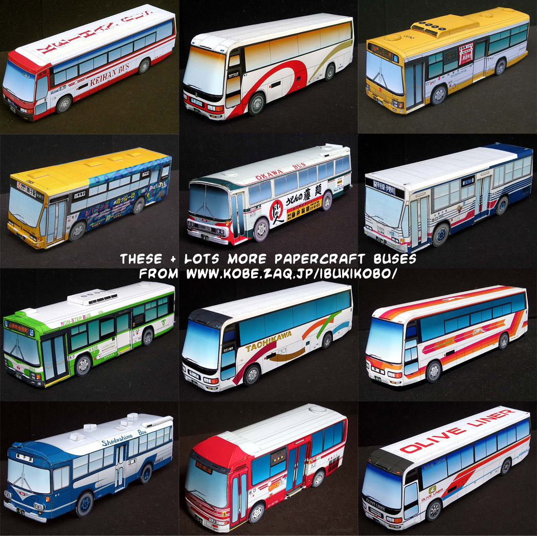 Ninjatoes' papercraft weblog: Lots of papercraft Japanese buses!