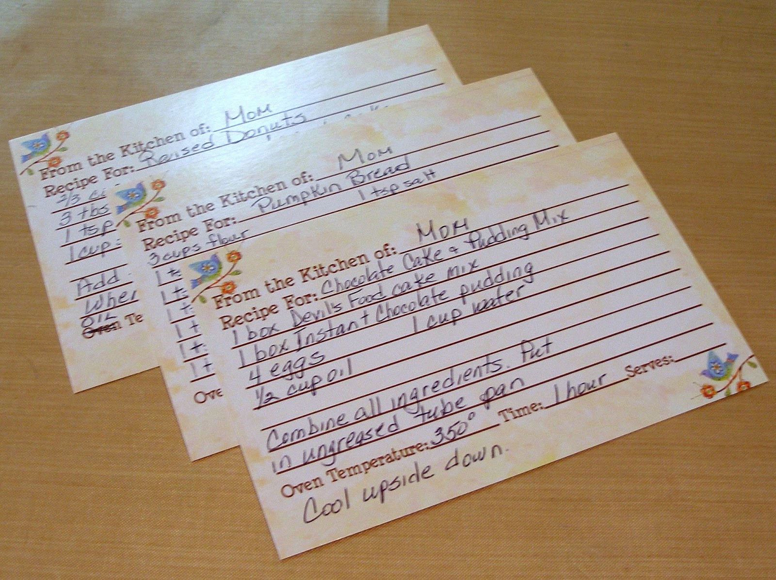 CottageBLOG: Decorated Recipe Cards
