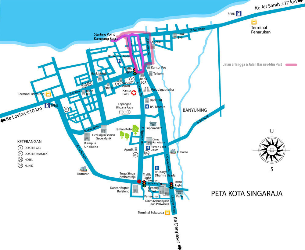 Walking Tour of Singaraja, Bali: Jalan Erlangga and Jalan Hasanuddin ...