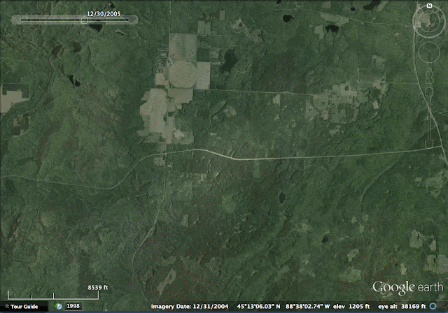 Google Earth Time Machine: Lakewood, Wisconsin