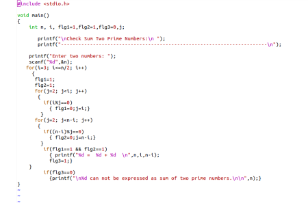 Express a number as a sum of two prime numbers ~ College Term Work Blog