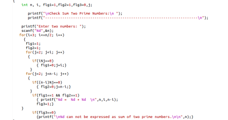 Express a number as a sum of two prime numbers ~ College Term Work Blog