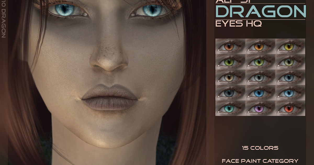 Alf-si CC: TS4 eyes 10 Dragon HQ face paint