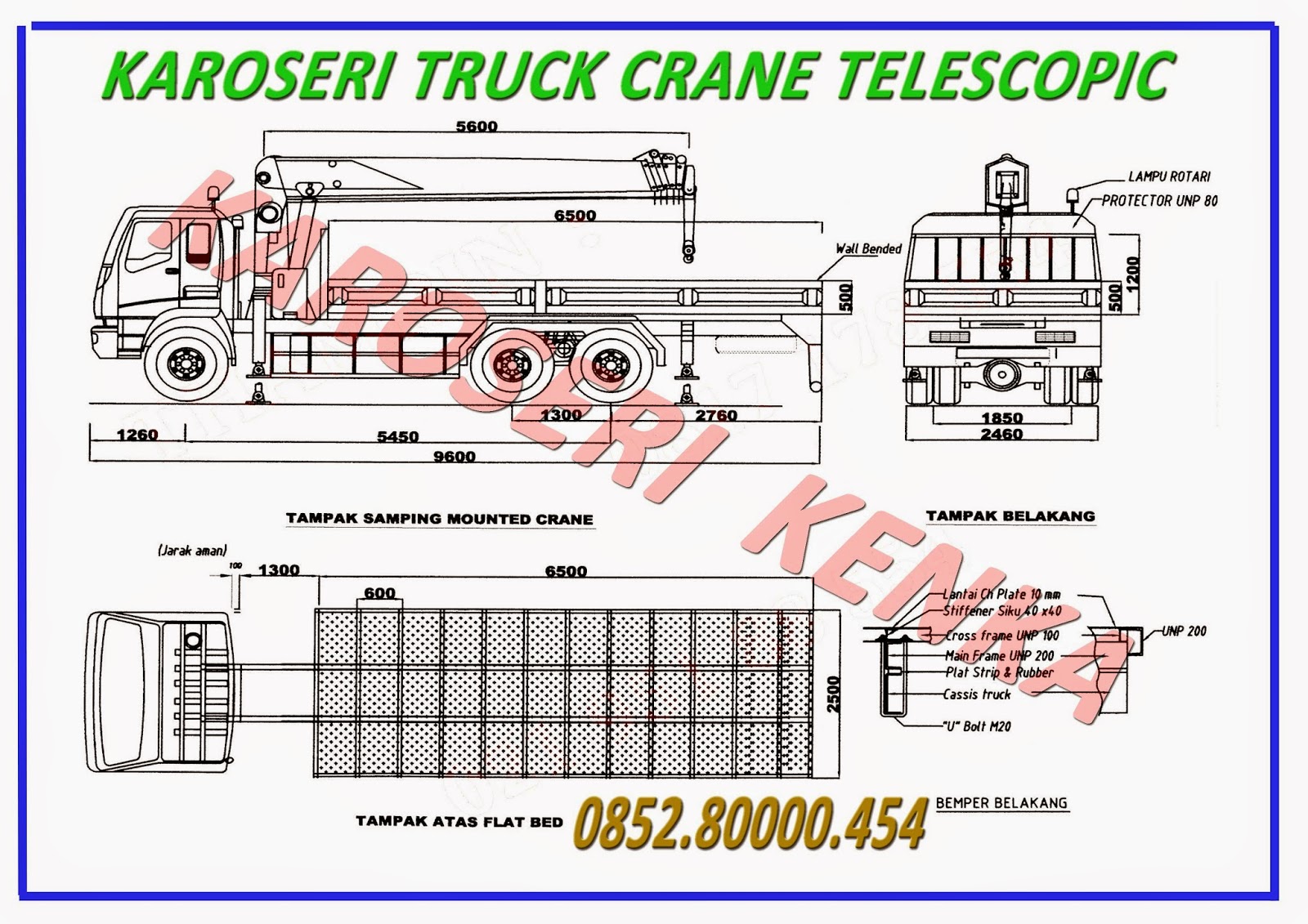 KAROSERI CRANE dan DIMENSI UKURAN >> KAROSERI KENKA