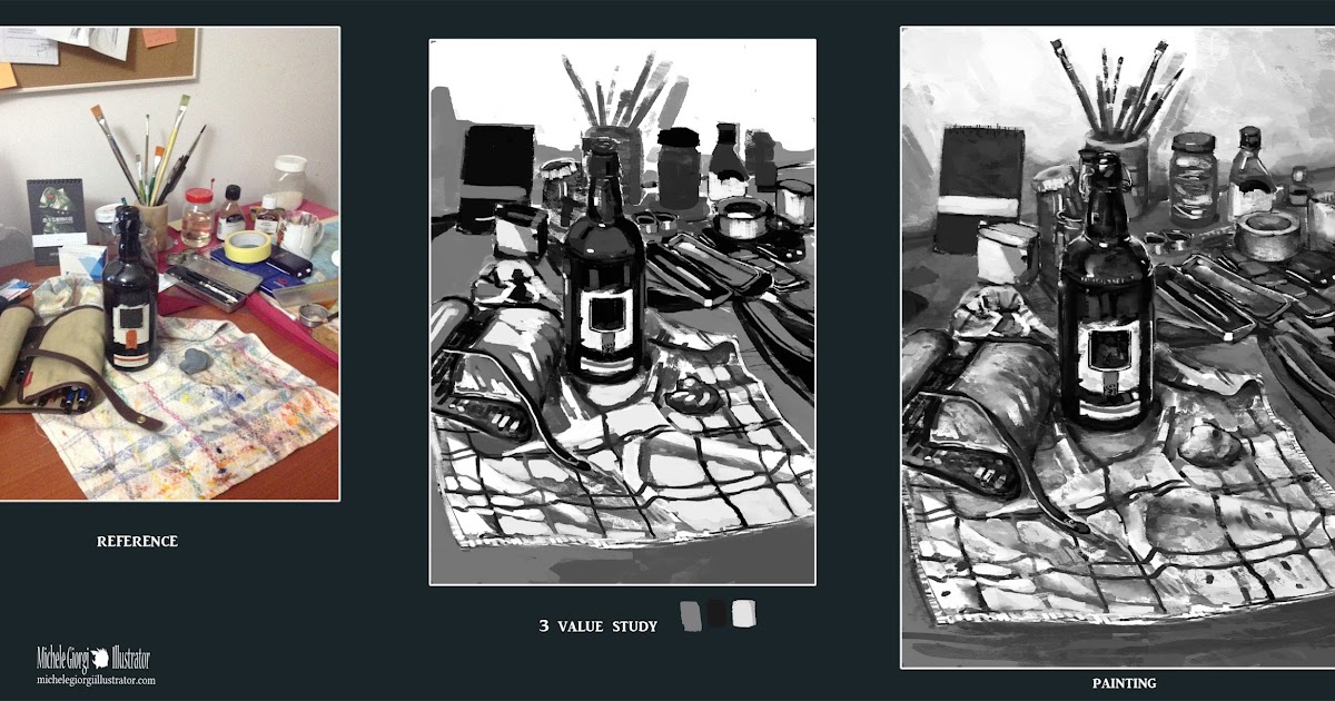 Michele Giorgi Illustrator Still Life 3 Value Study 04