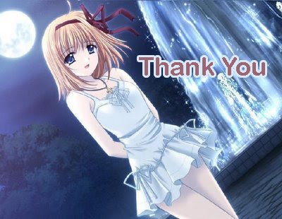 Anime Greeting Cards: Anime Girl - Thank You