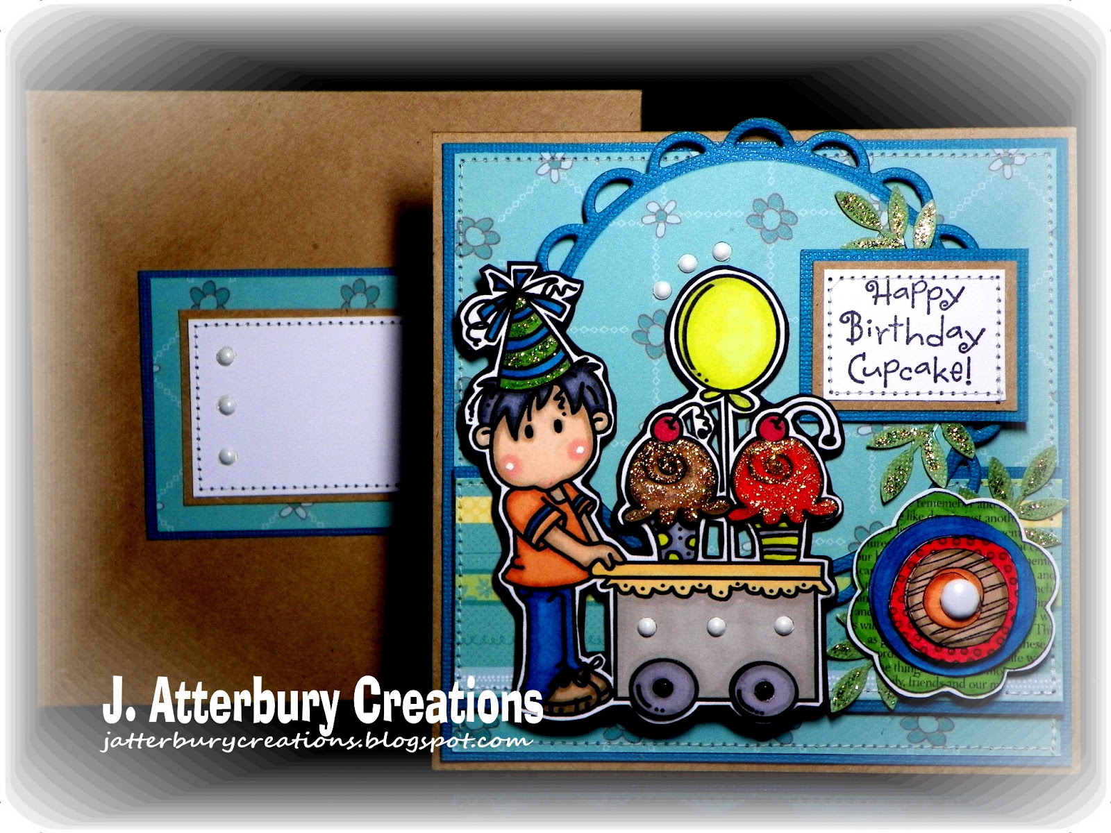 J. ATTERBURY CREATIONS: Happy Birthday Cupcake Cart Card---It's ...