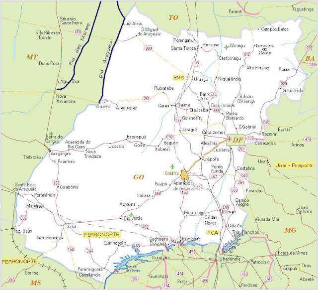 MAPA DE GOIÁS PARA IMPRIMIR | coisas pra ver