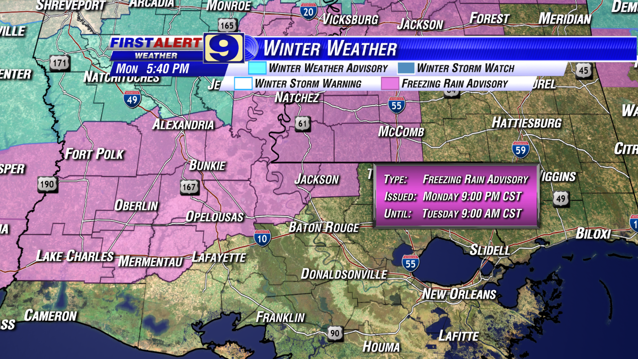 WAFB FirstAlert Weather Blog: Light Freezing Rain Possible for Areas NW ...