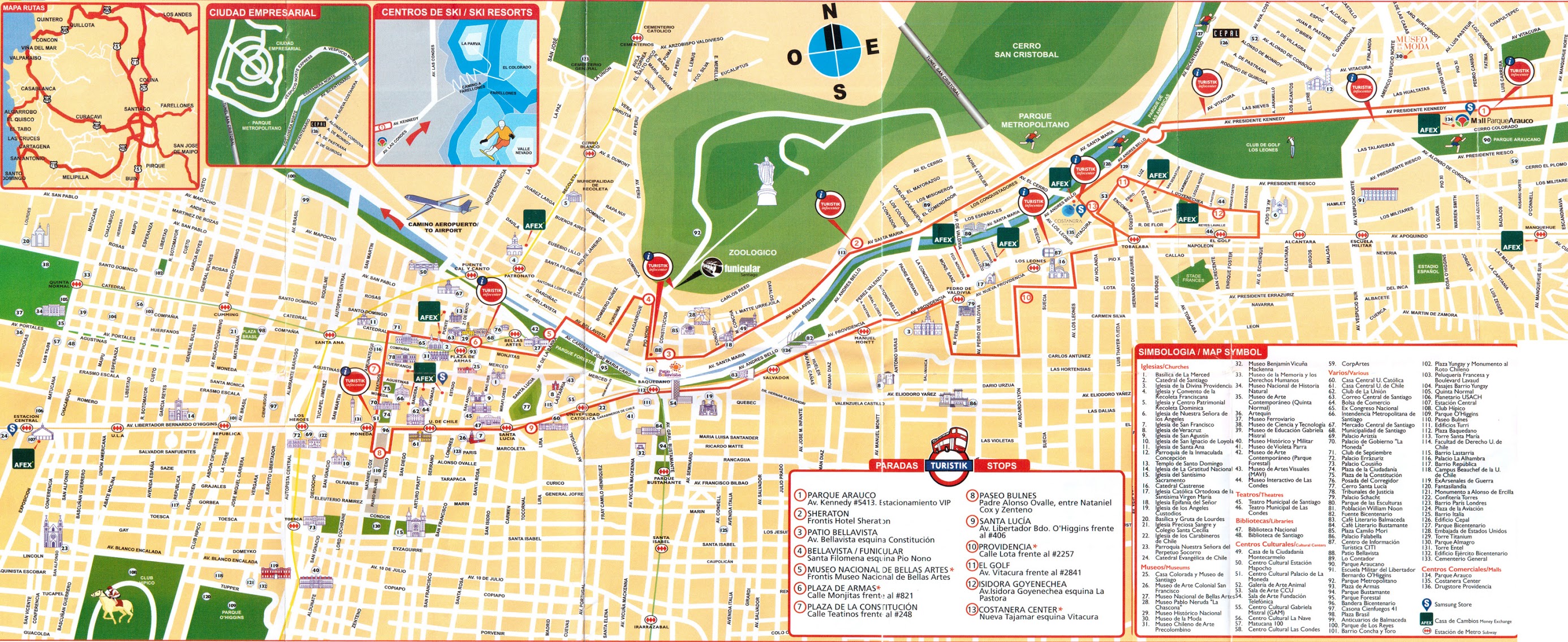 Mapa santiago do chile