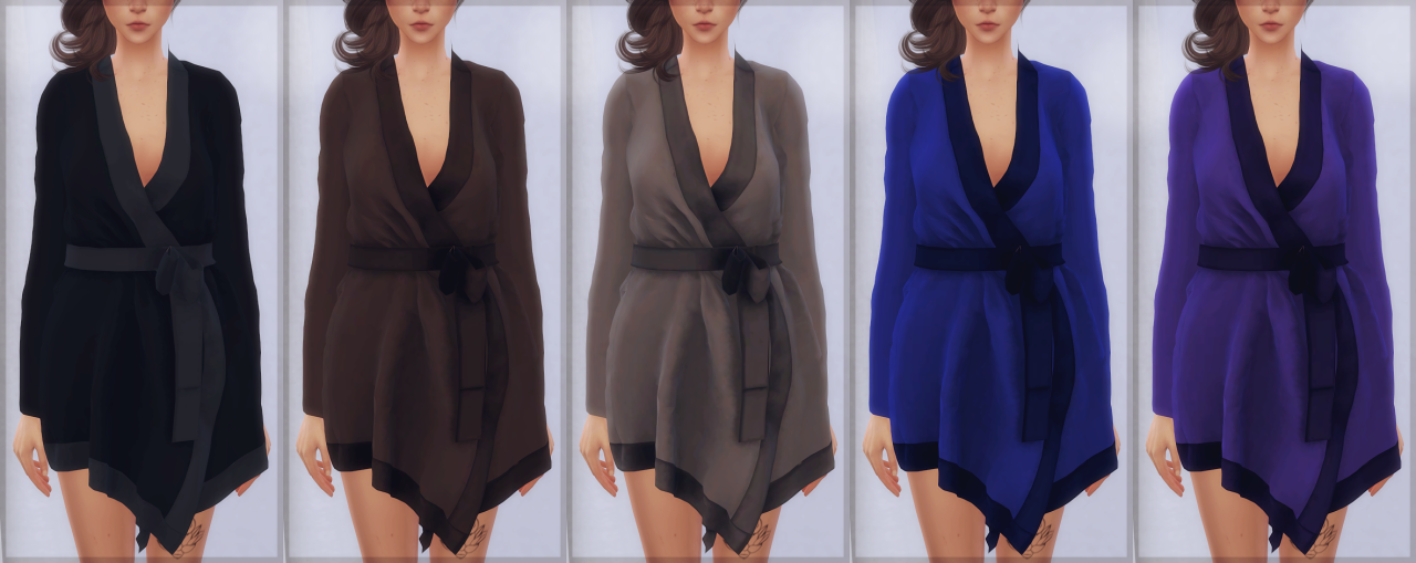 Sims 4 Ccs The Best Elliesimple Satin Robe By Loubelle | Images and ...