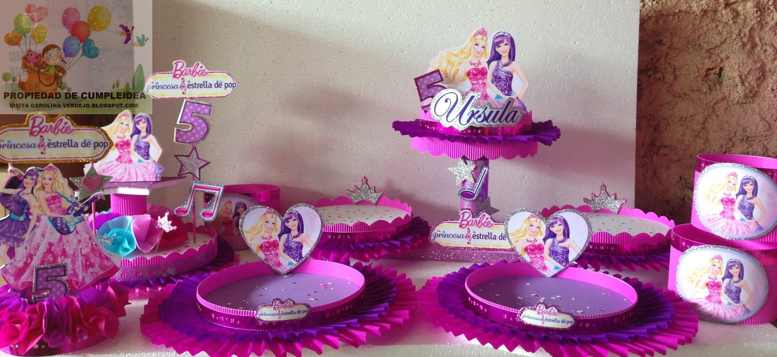 DECORACIONES INFANTILES: barbie la princesa y la estrella del pop