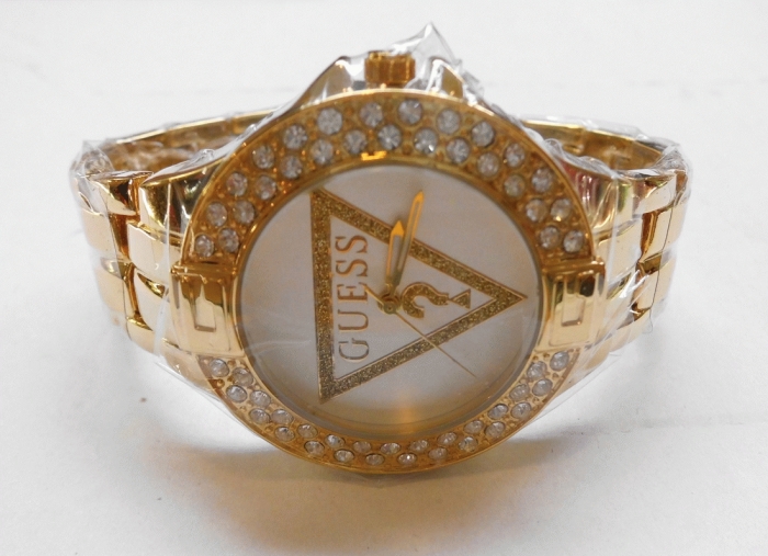 Jual Jam Tangan Online: Jam Tangan Guess Gold plat putih Terbaru