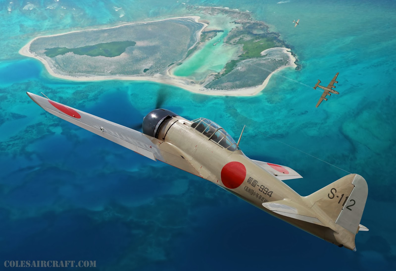 Aviation Art of Ron Cole & Cole's Aircraft: Japanese A6M3 Model 32 Zero ...