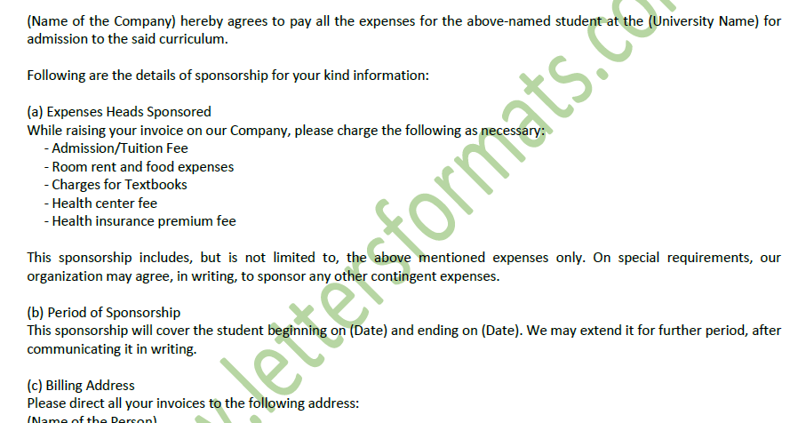 Letter Of Sponsorship To University For Student Admission letter-of-sponsorship-to-university-for-student-admission