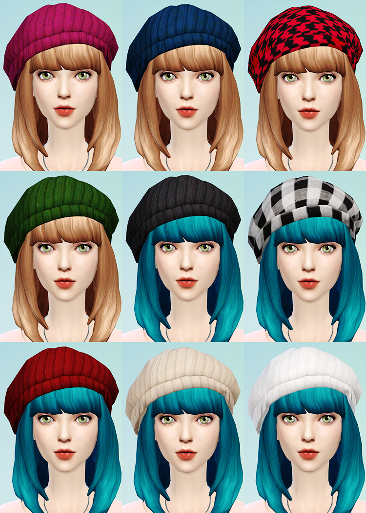 Knit Beret and Cat Ear Beanie | JSBoutique Sims 4 Creations