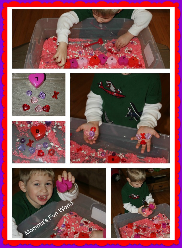Momma's Fun World: Valentine's counting sensory bin