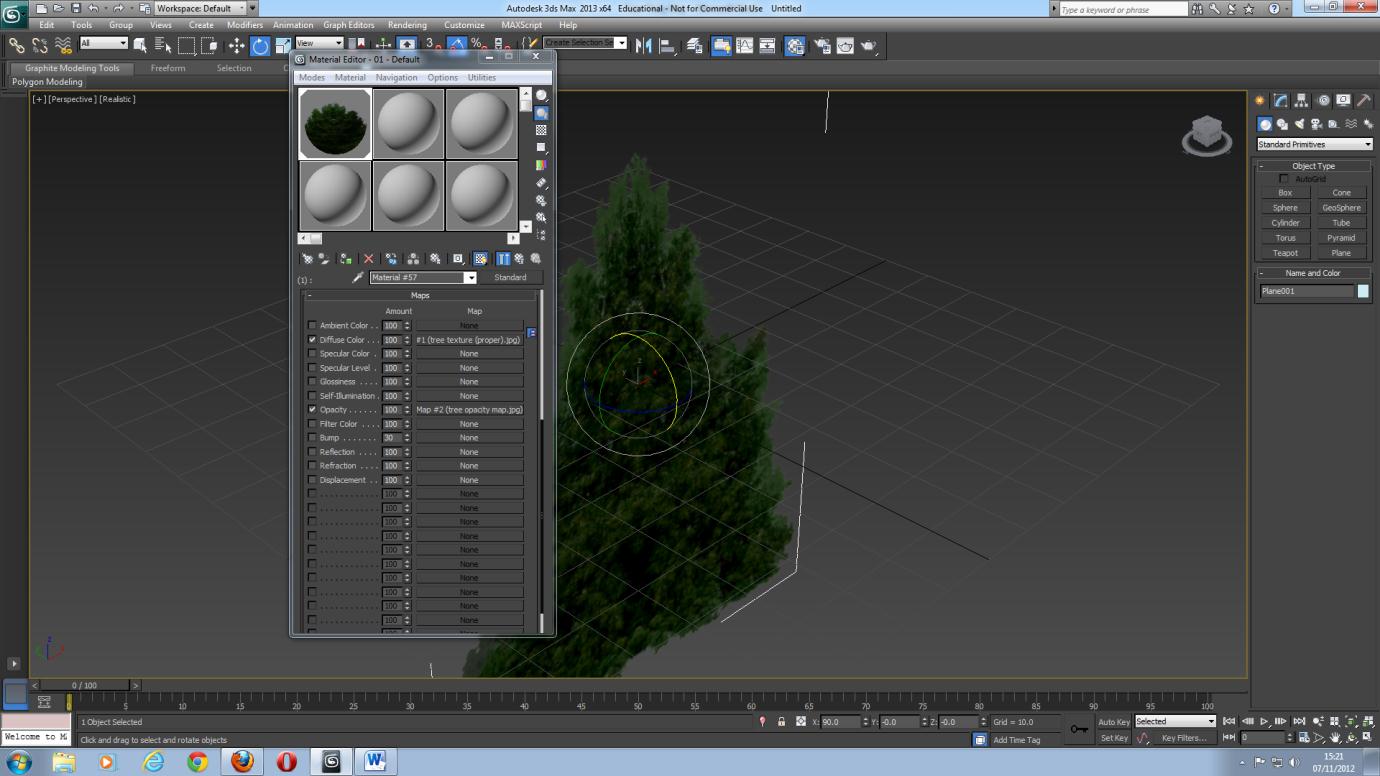 Design For Games FD- 3D Modelling: Tree- Using an Opacity Map