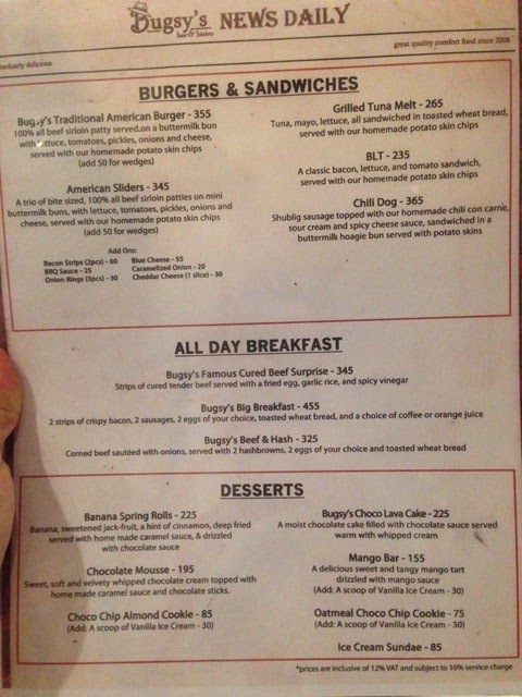 ERICJAZ FOODIES: BUGSY'S SPORTS BAR AND BISTRO