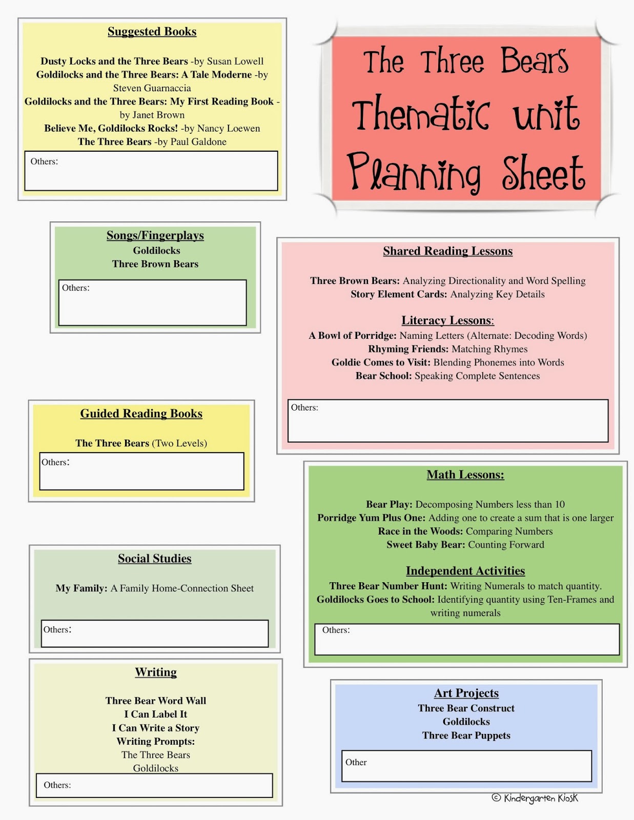 Kindergarten Kiosk: The Three Bears