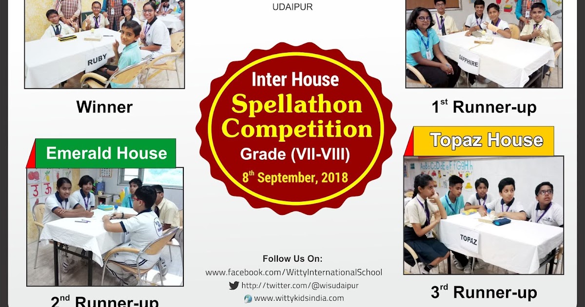 On the top of the World...: Spellathon Competion for Grade-VII and VIII ...