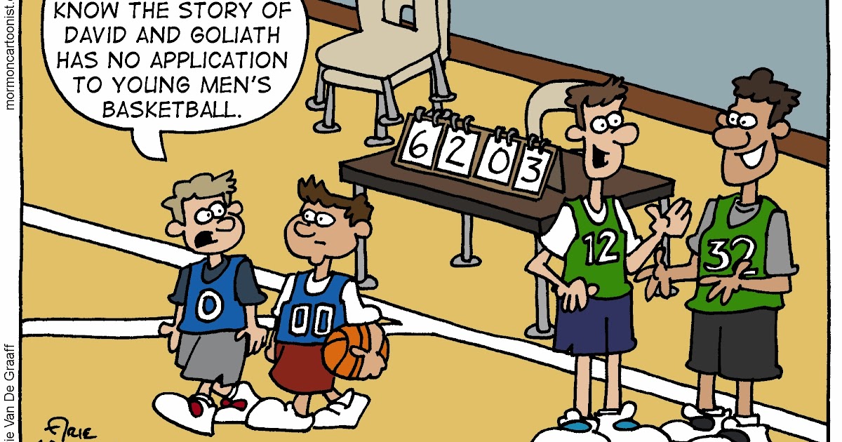 Ward Cartoonist: David and Goliath (Church Ball Style)