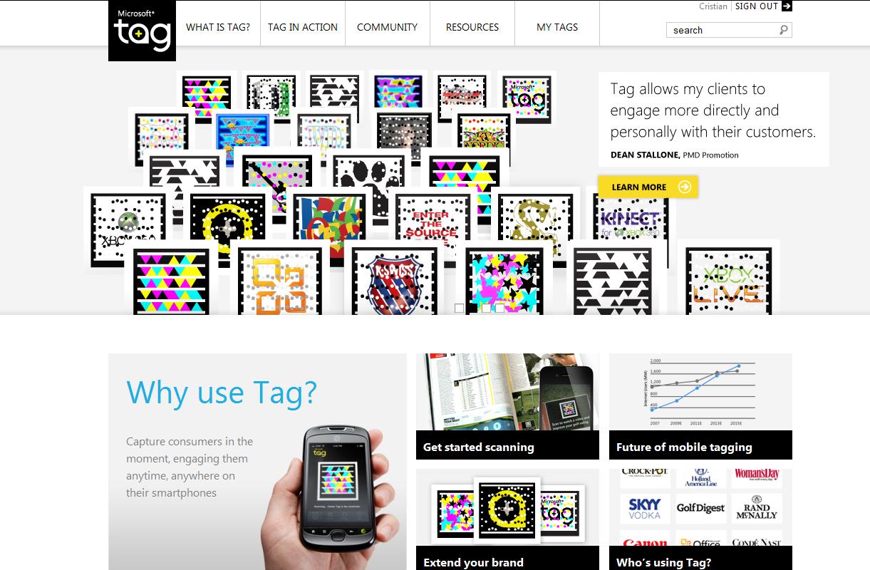 Microsoft tag: La competencia de los códigos QR