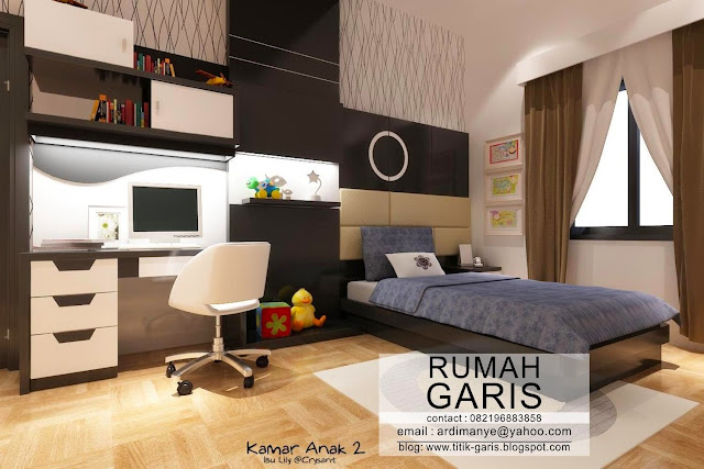 Desain interior model kamar anak ibu Lily - Rumah Garis