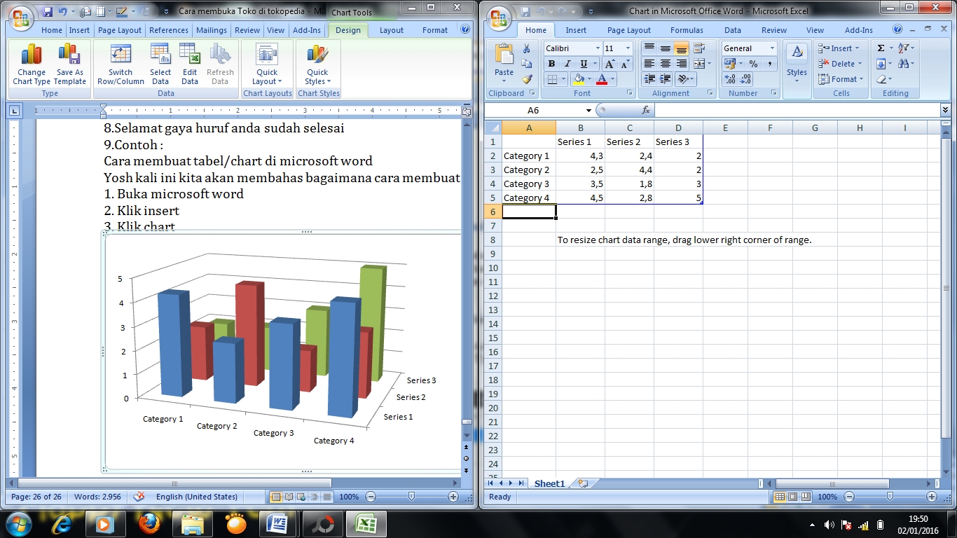 Cara membuat tabel/chart di microsoft word - MyAS