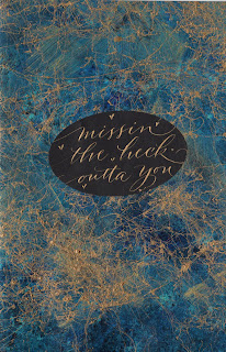 Envelopes and things: Black, Paste Paper and webbing spray