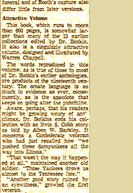 EverythingCroton: BOOK ON CIVIL WAR WRITTEN BY BEN BOTKIN OF CROTON, 1960