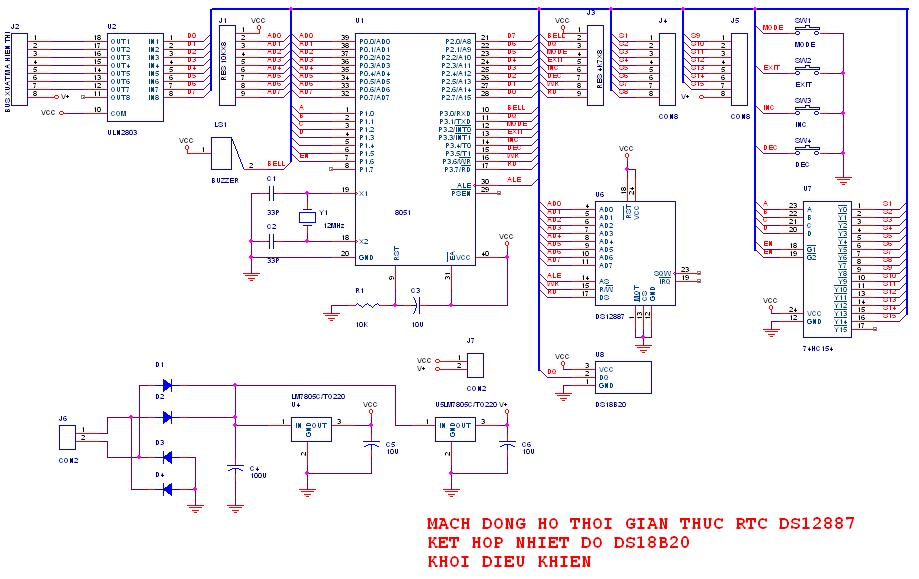 Dientutudong PPE: Mạch đồng hồ thời gian thực dùng DS12887 hiển thị LED ...