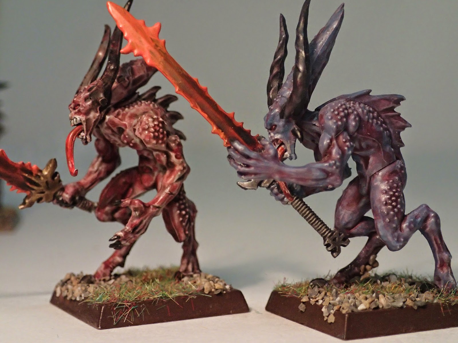 The Greater Army of Khorne: Blue Bloodletters with converted horns and ...