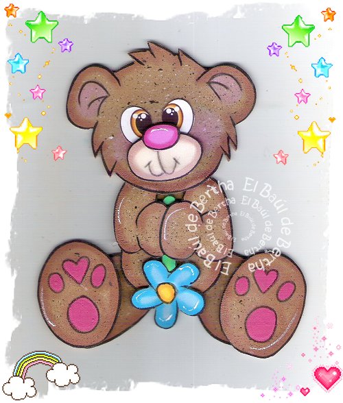 EL BAÚL DE BERTHA - MANUALIDADES: Ositos con Flor - Apliques en Foami ó ...