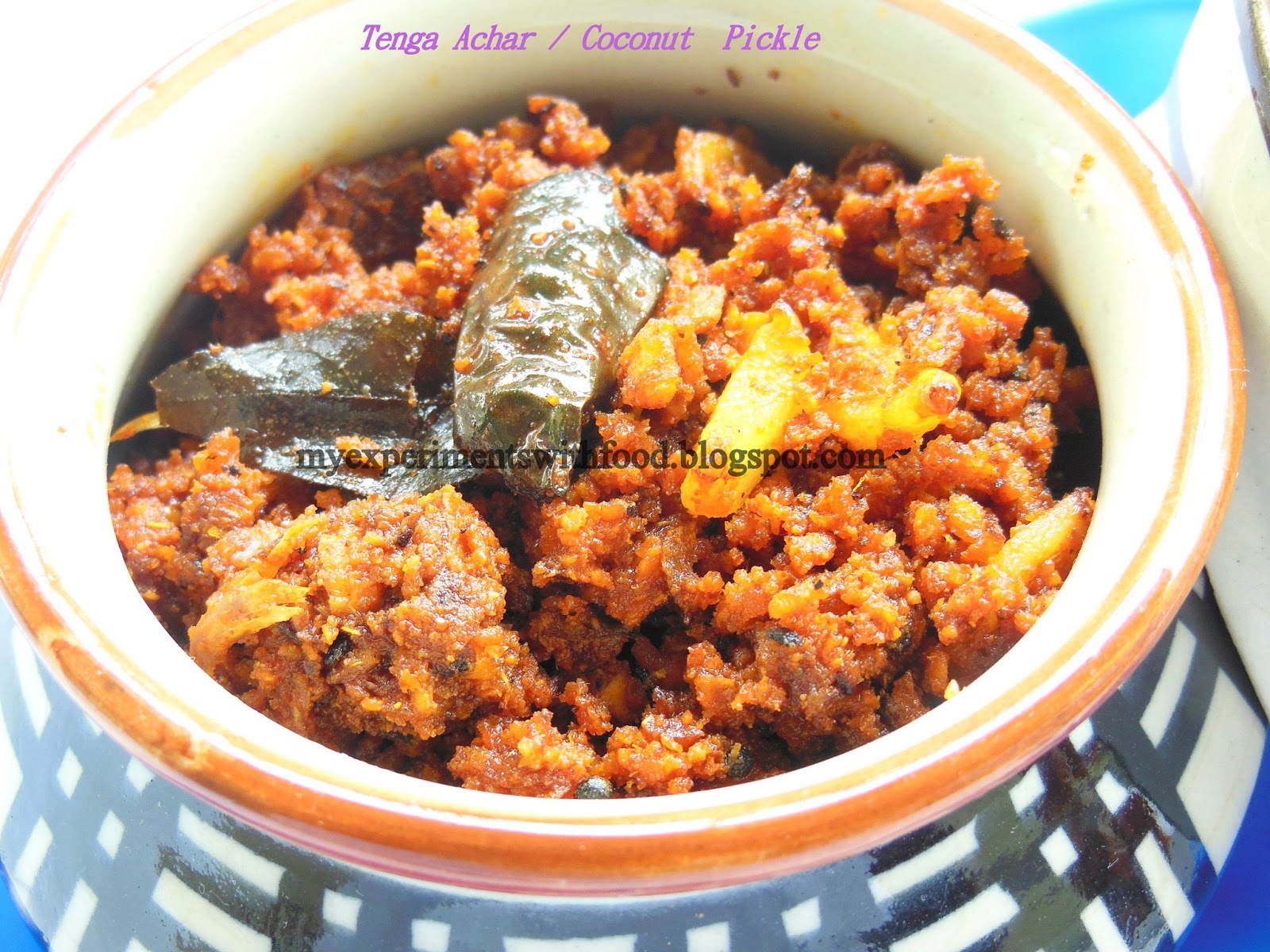 My Experiments With Food: Tenga Achar / Coconut Pickle