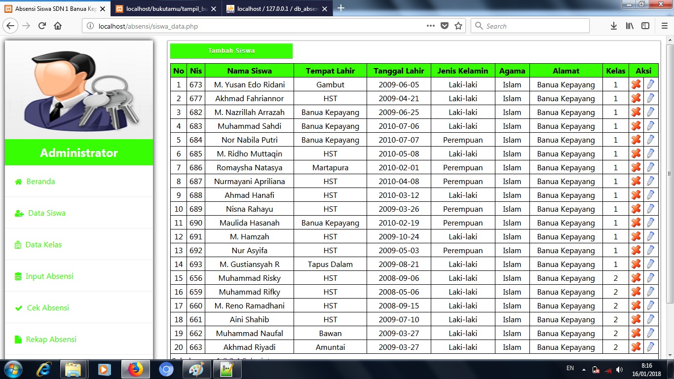 Program Absensi Siswa Berbasis Web