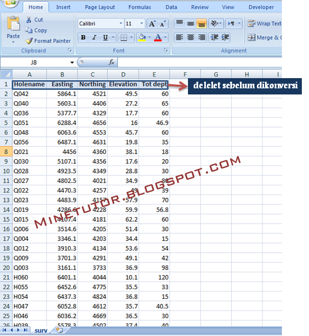 Import Data Survey Titik Bor Kedalam Minescape Import Data Survey Titik Bor Kedalam Minescape