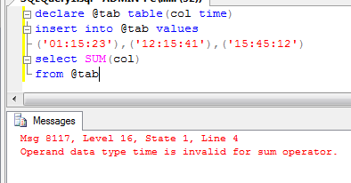 Sum up Time Field in SQL Server - IT Developer Zone