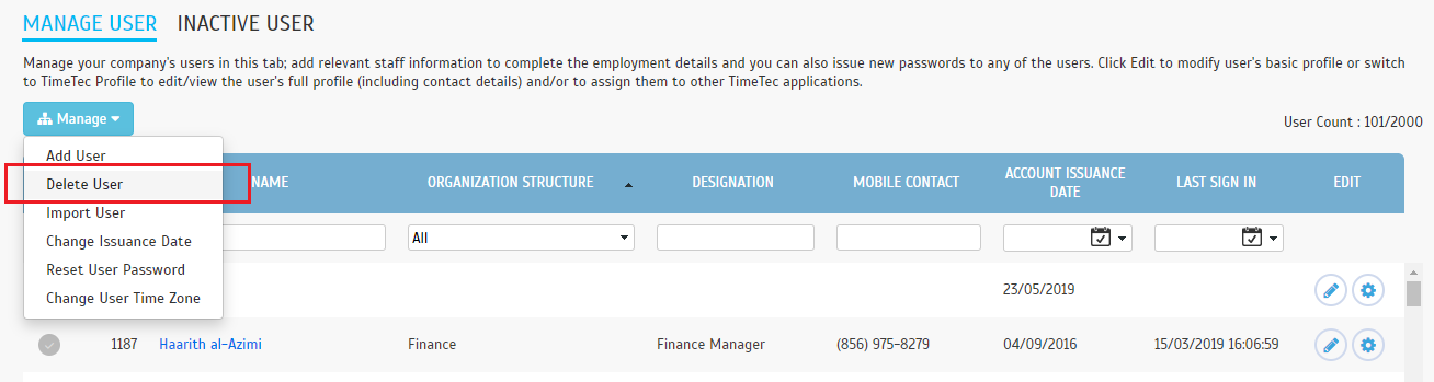 Use Inactive User Tab to Contain Dormant Users | FingerTec Technical Blog