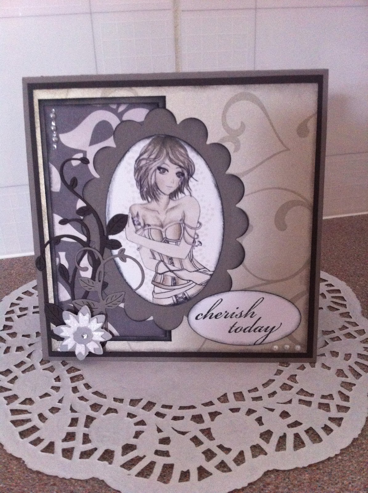 Angel Handmade Papercraft: DT Monochrome Challenge - Anime Nerine