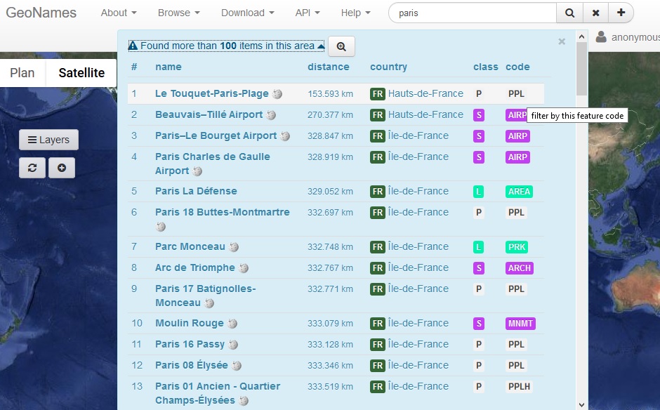 Cartographie numérique: Geonames, une base mondiale pour chercher des ...