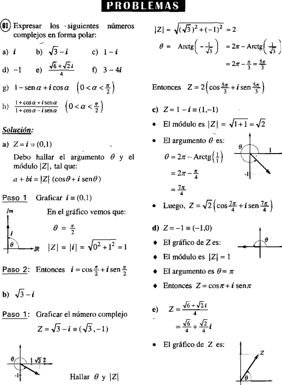 NÚMEROS COMPLEJOS EJERCICIOS Y PROBLEMAS RESUELTOS DE MATEMATICAS DE ...