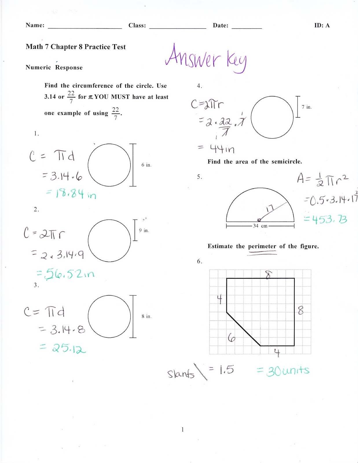 Ms. Jean's Classroom Blog: Math 7 Chapter 8 Practice Test Answers