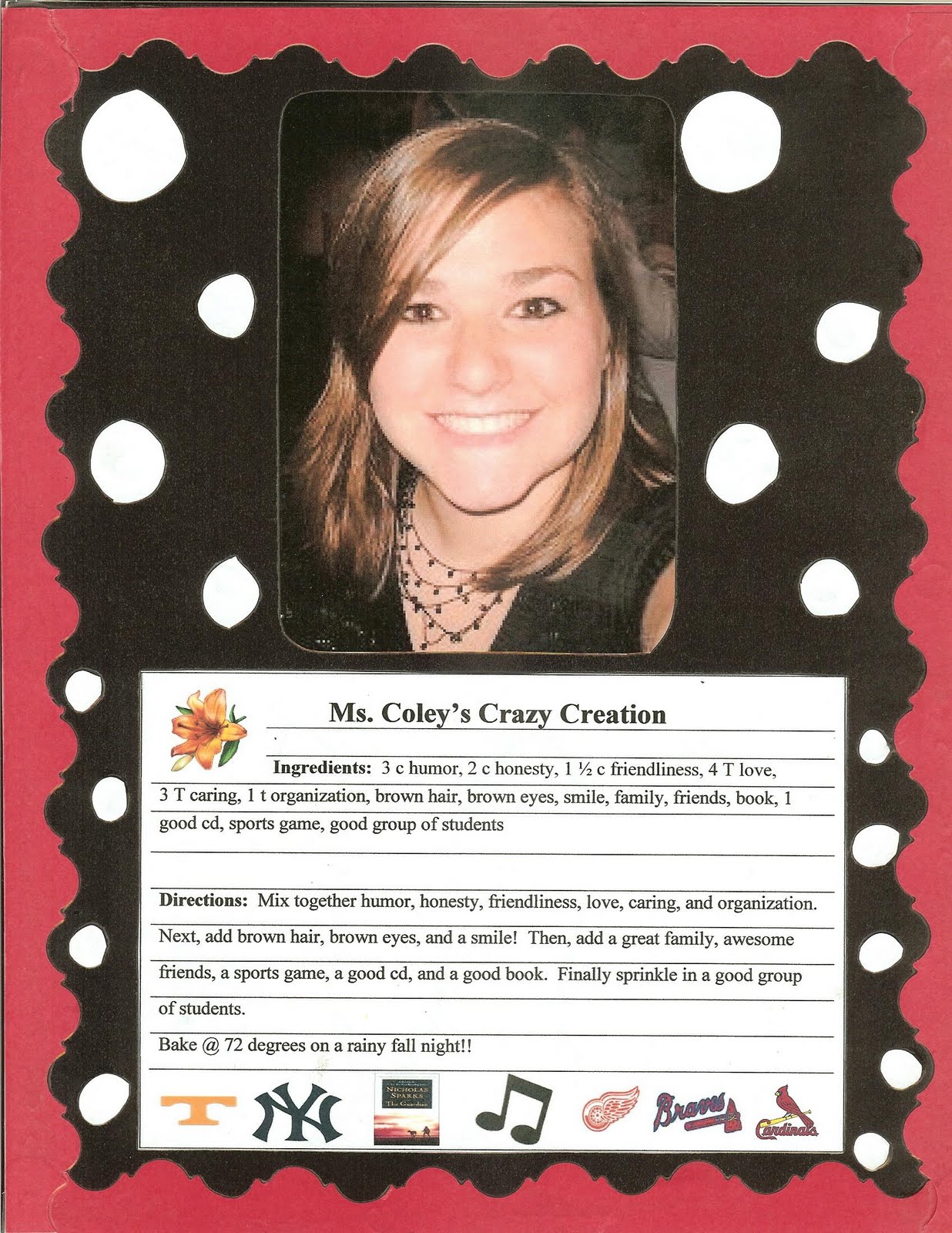 Savvy Second Graders: Recipe of Me