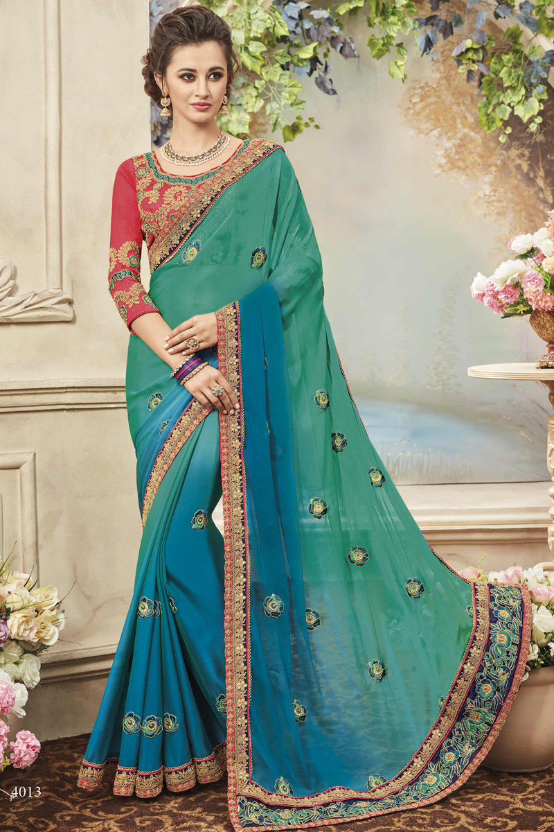 Designer Diwali Wear Saree With Heavy Work Patang Sarees - 4001