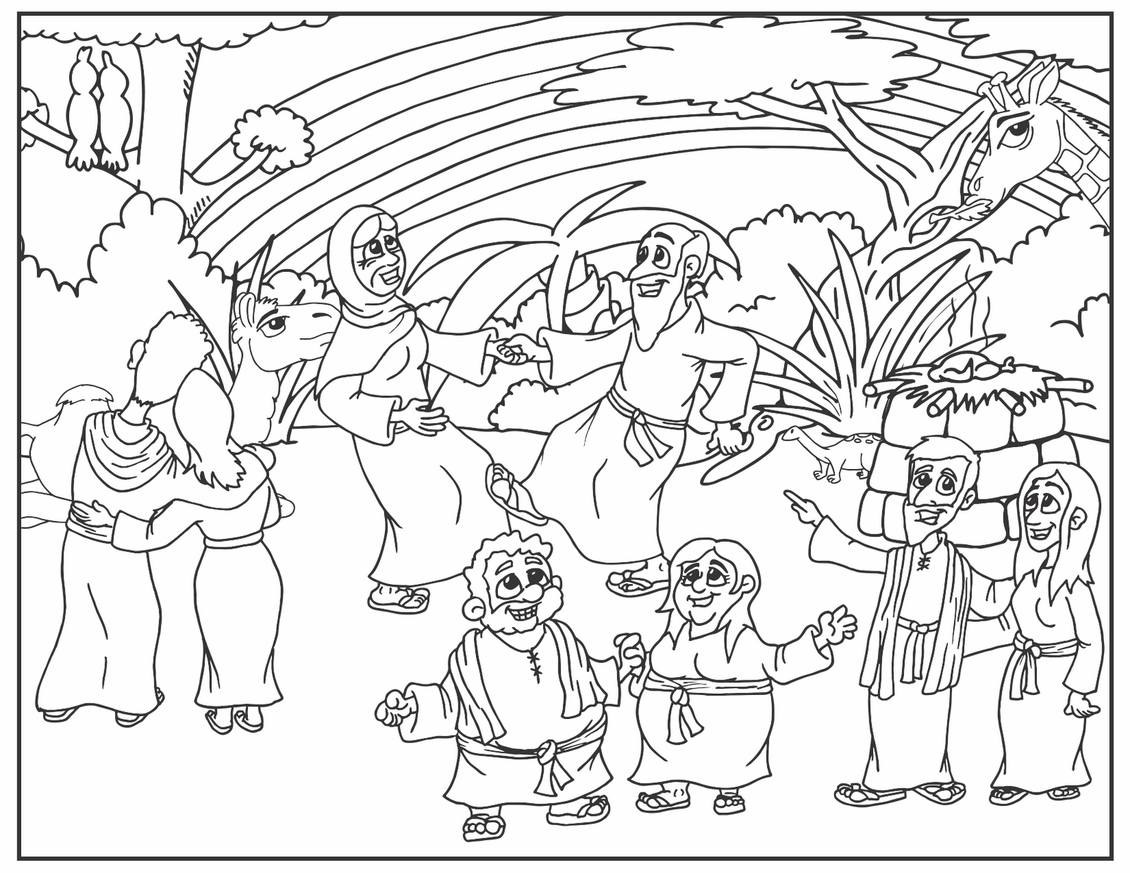 Noah And His Family Coloring Page Coloring Pages