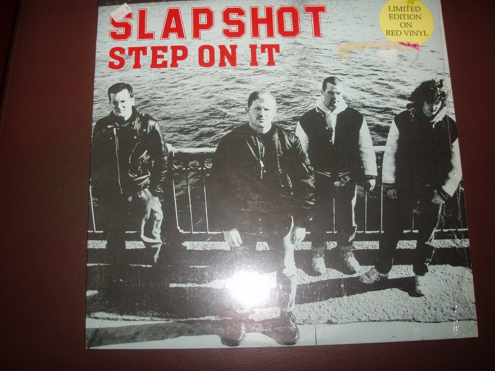 we cause havoc wherever we go..!!: slapshot - step on it lp boston 1988