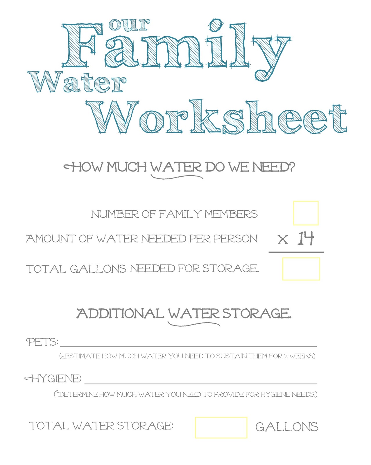 Simple and Soft: Water storage- How much water do I need?