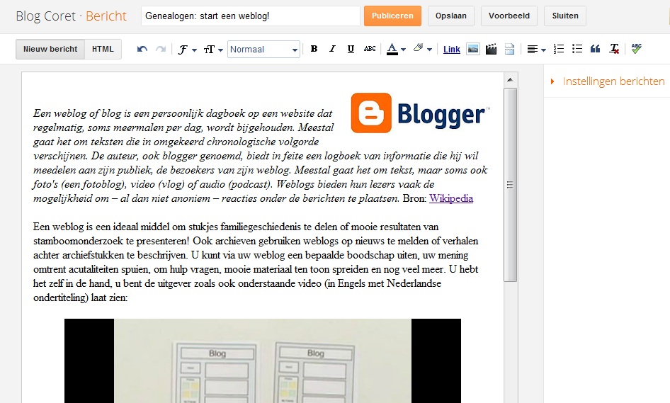 Genealogen: start een weblog! - Blog Coret