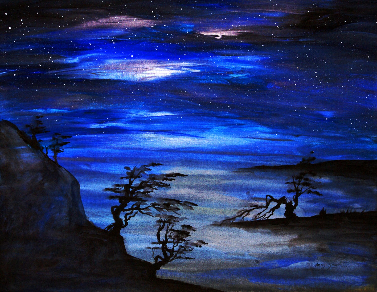 Singh Art Gallery: Night Scene Painting Gallery